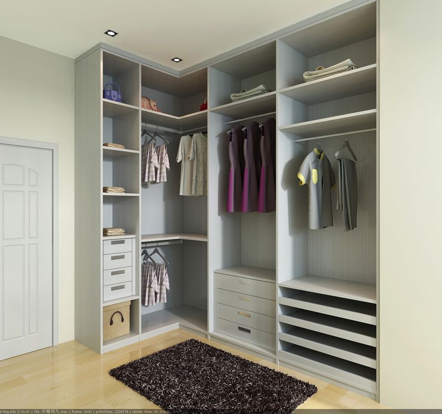 女性主张L型衣帽间Y023-单品-美间（软装设计采购助手）